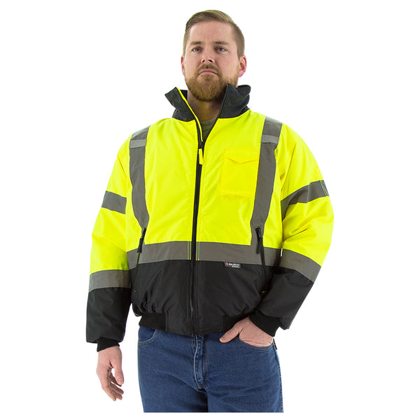 Majestic 75-1313, Hi-Viz Yellow Bomber Jacket with Black Bottom and ...